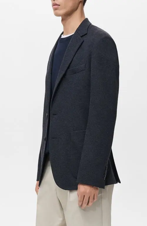 Mango Slim Fit Blazer - Navy