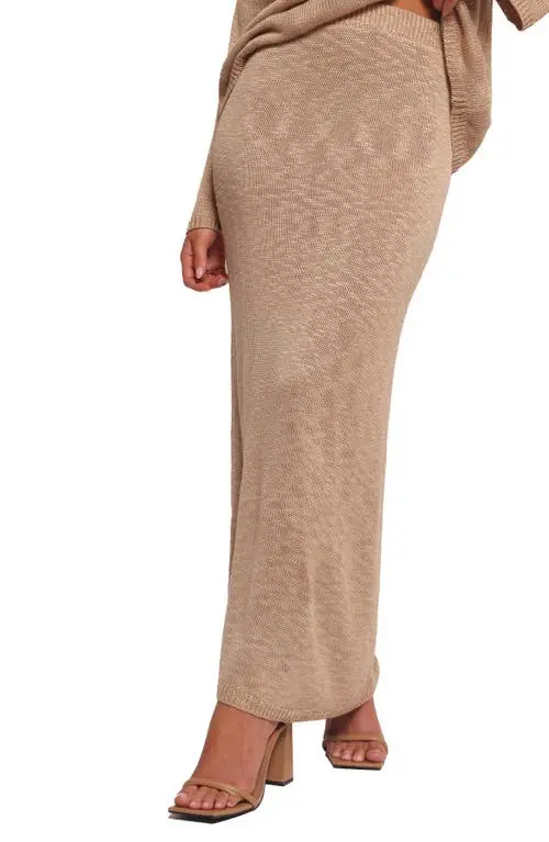 PETAL & PUP Indya Knit Maxi Skirt - Mocha