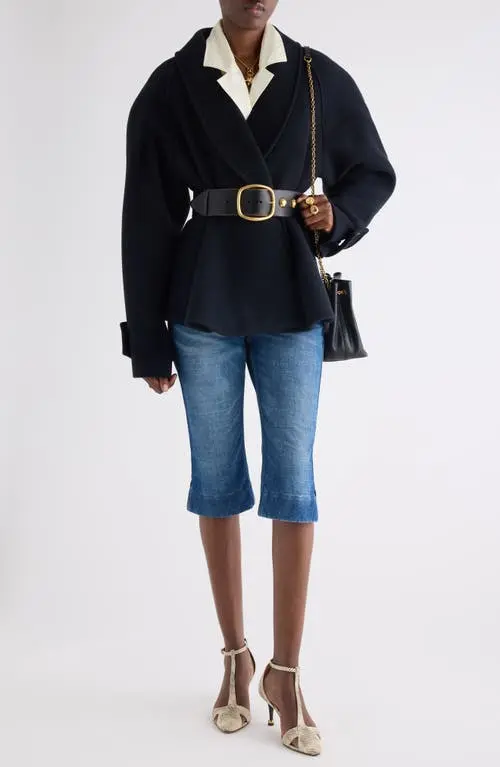 Chloé Double-breasted Wool-blend Peplum Jacket