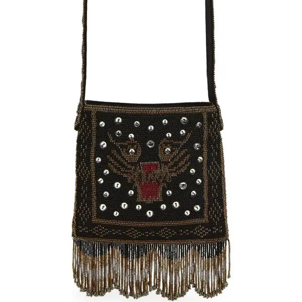 Valentino Garavani Small Nellcôte Le Chat Beaded Crossbody Bag - Black Multi
