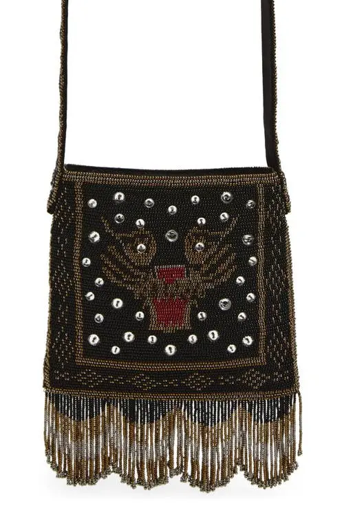 Valentino Garavani Small Nellcôte Le Chat Beaded Crossbody Bag - Black Multi