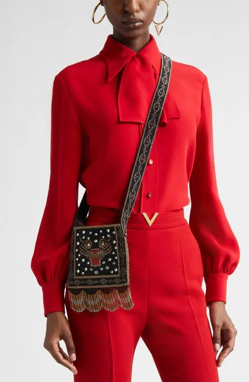 Valentino Garavani Small Nellcôte Le Chat Beaded Crossbody Bag