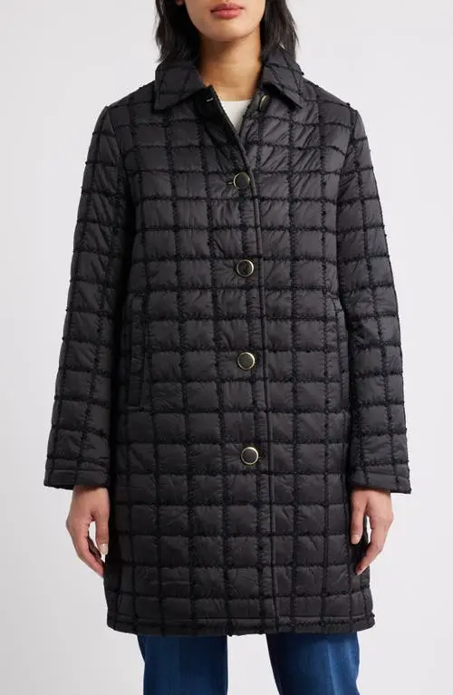 CECE DUPRAZ Boucle Quilted Longline Jacket - Black