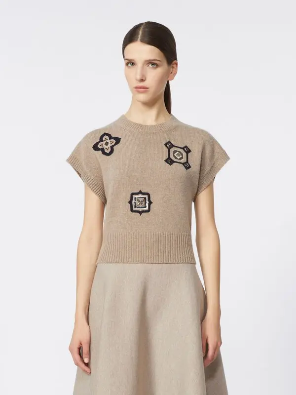 Max Mara Wool And Cashmere Cropped Sweater - Sand