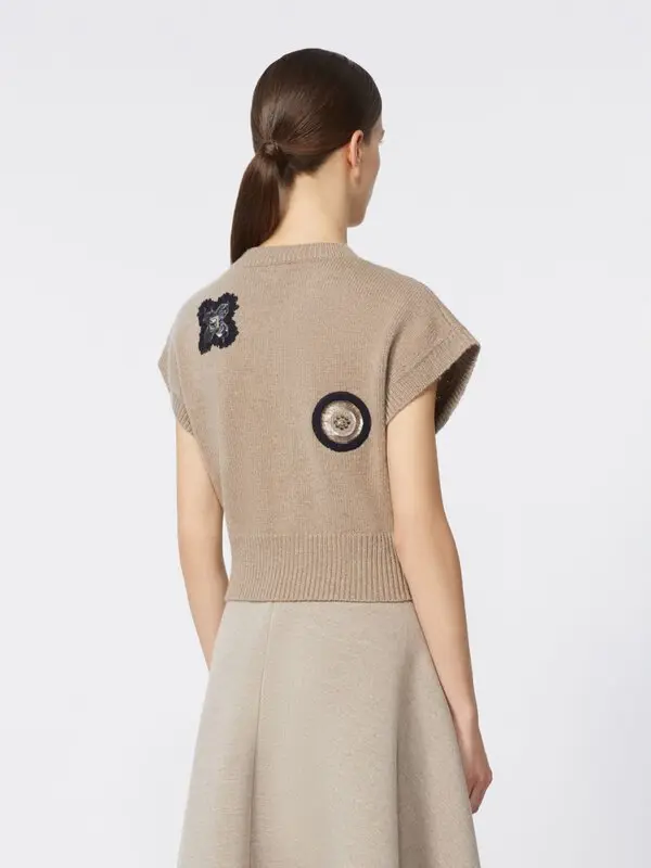Max Mara Wool And Cashmere Cropped Sweater - Sand