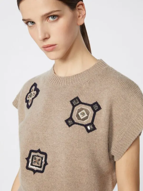 Max Mara Wool And Cashmere Cropped Sweater - Sand