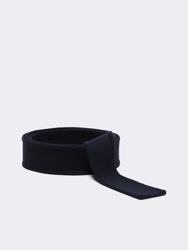 Max Mara Pure Wool Fabric Belt - Midnightblue