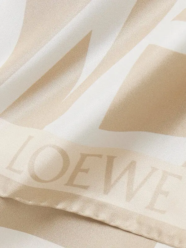 Loewe Printed Silk-twill Scarf - Neutrals