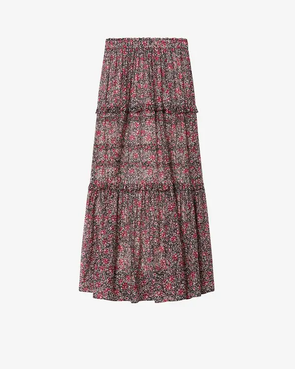 MARANT ETOILE Volomia Floral Skirt - Crushed Berry