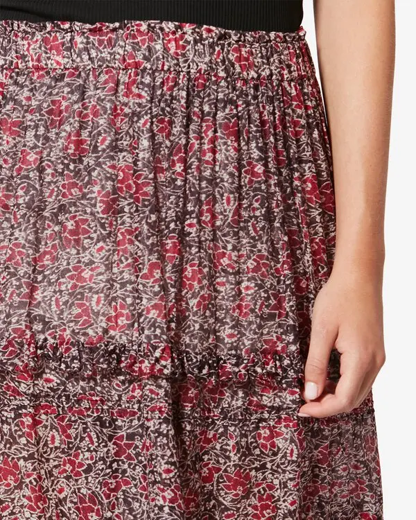 MARANT ETOILE Volomia Floral Skirt - Crushed Berry