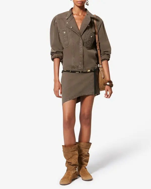 MARANT ETOILE Nouria Denim Shirt Dress - Dark Bronze