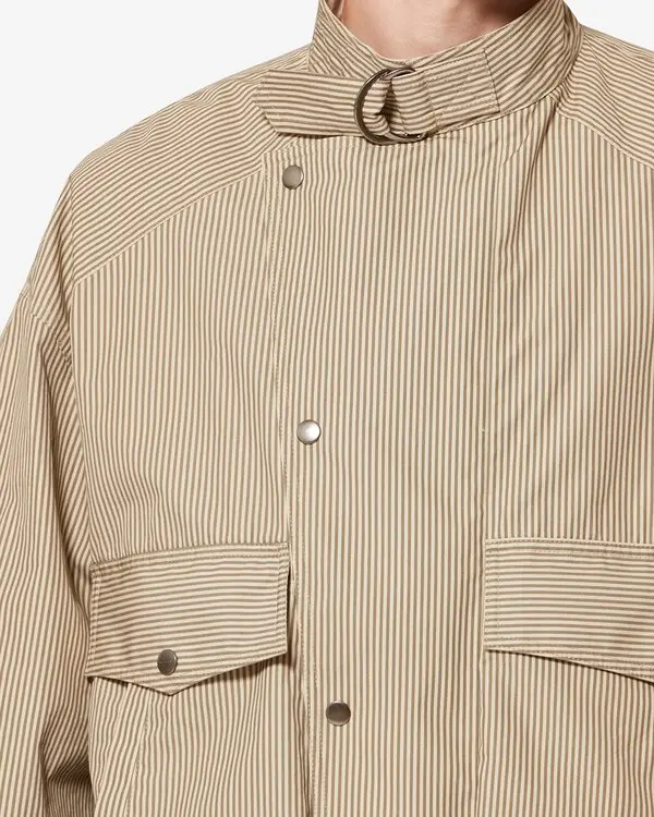 Isabel Marant Striped Cotton Canvas Trench Jacket