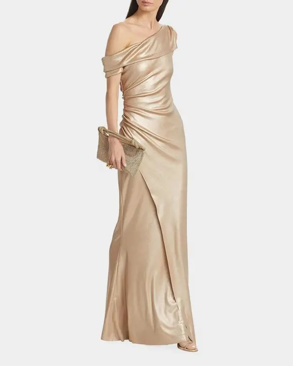 Chiara Boni La Petite Robe Koppany Splendid Draped Gown - Gold