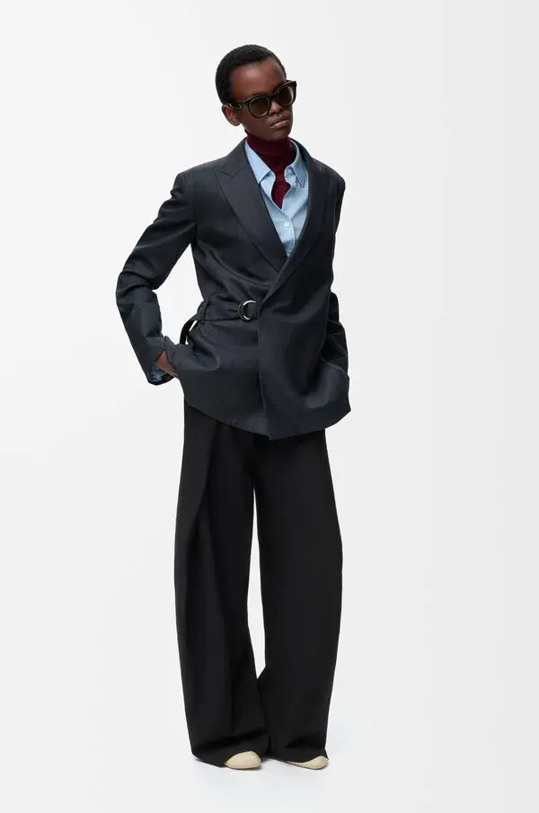 Loewe Belted Wool Trousers - Black