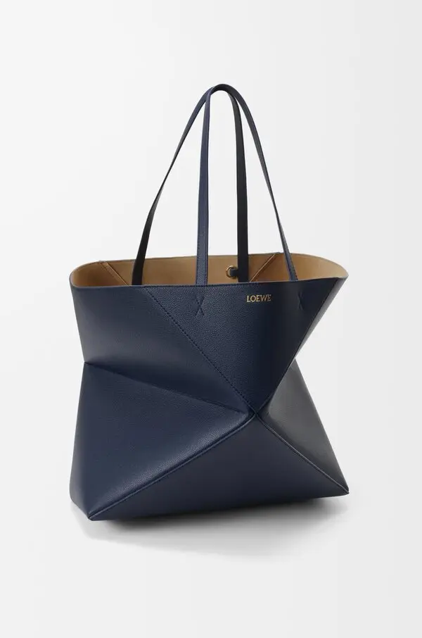 Loewe Large Horizontal Puzzle Fold Tote - Deep Navy