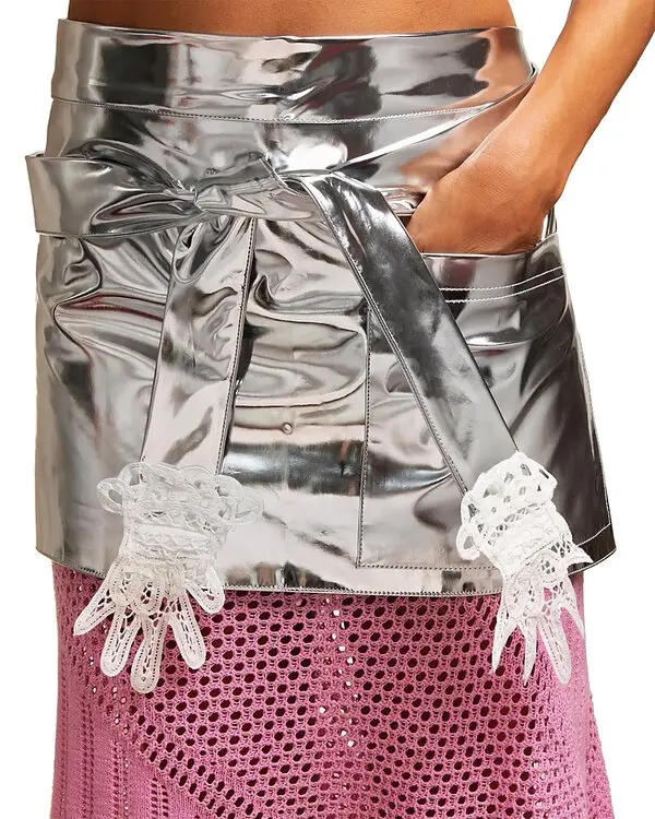 GOHAR WORLD Gohar Mini Lace Hands Apron - Silver