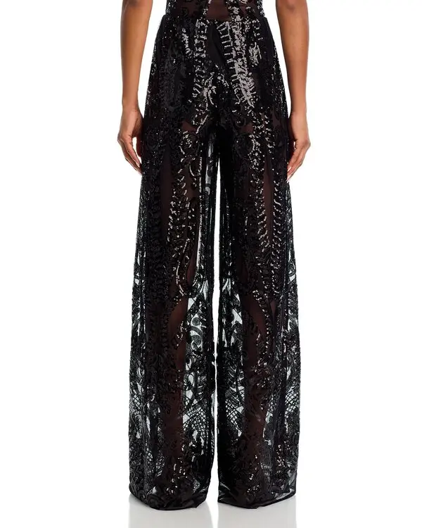 Norma Kamali Sequin Mesh Boyfriend Elephant Sweatpants