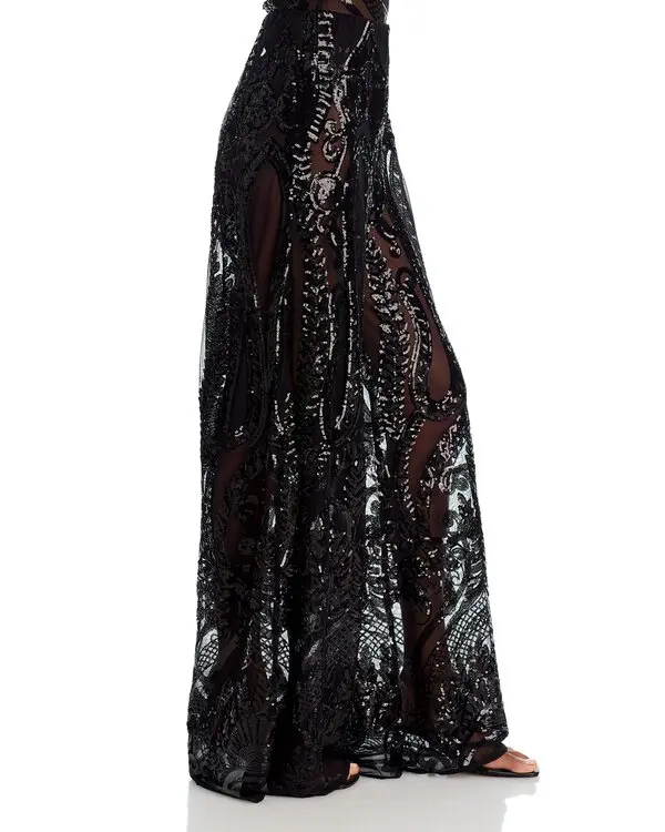 Norma Kamali Sequin Mesh Boyfriend Elephant Sweatpants