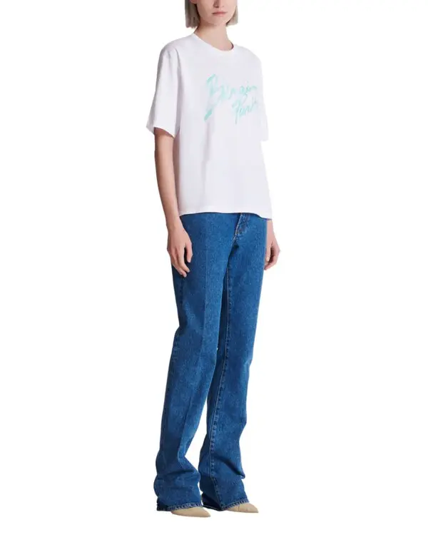 Balmain Boxy T-shirt With Paris Brush Print - White