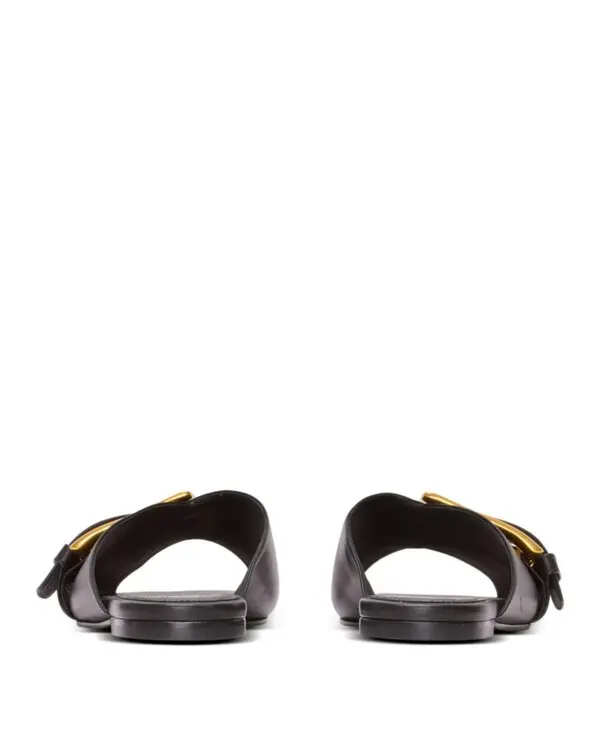 Balmain Anthem Flat Sandals - Black