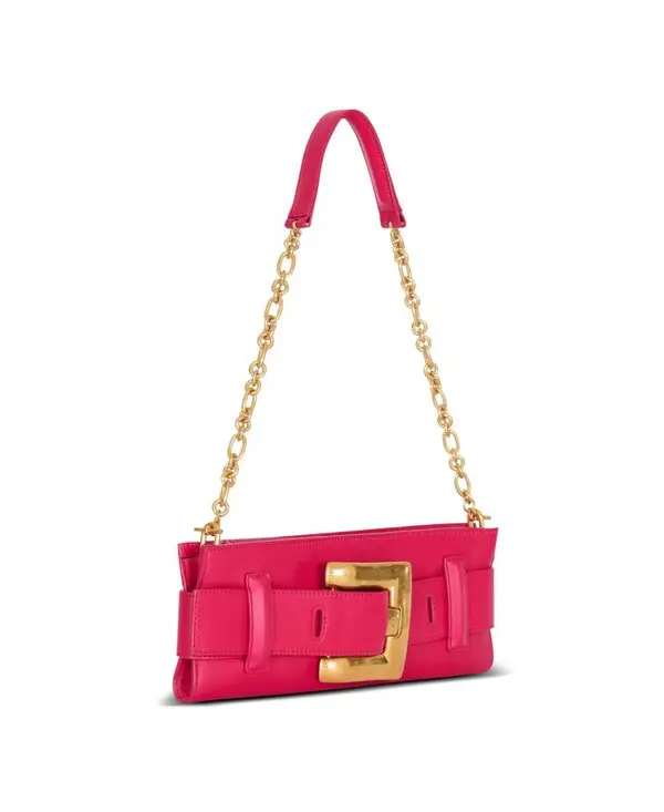 Balmain Anthem Calfskin Leather Clutch - Pink