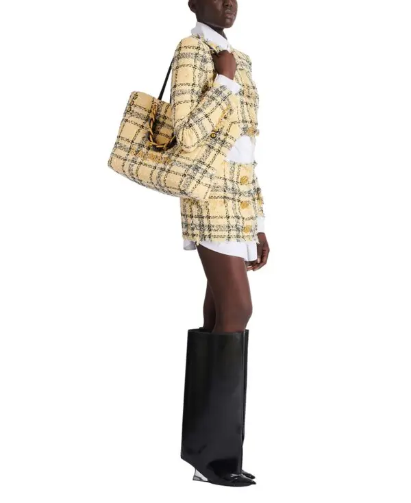 Balmain Plaid Tweed 1945 Tote