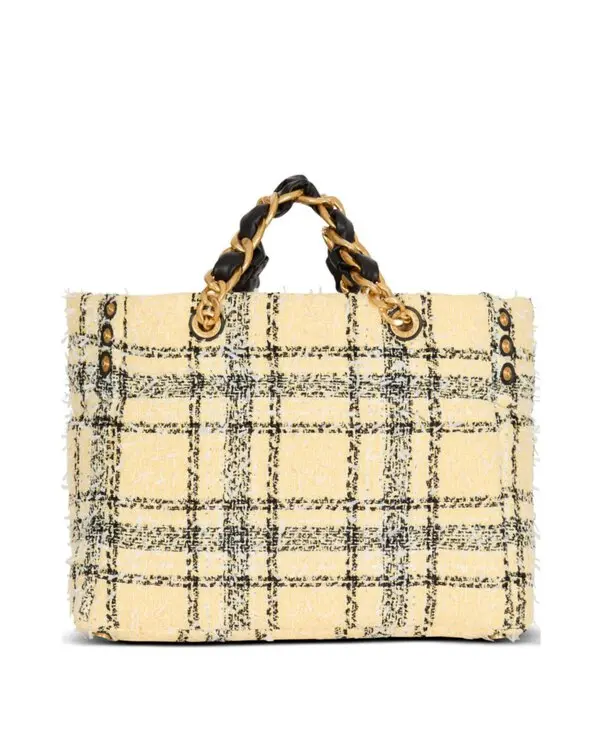 Balmain Plaid Tweed 1945 Tote