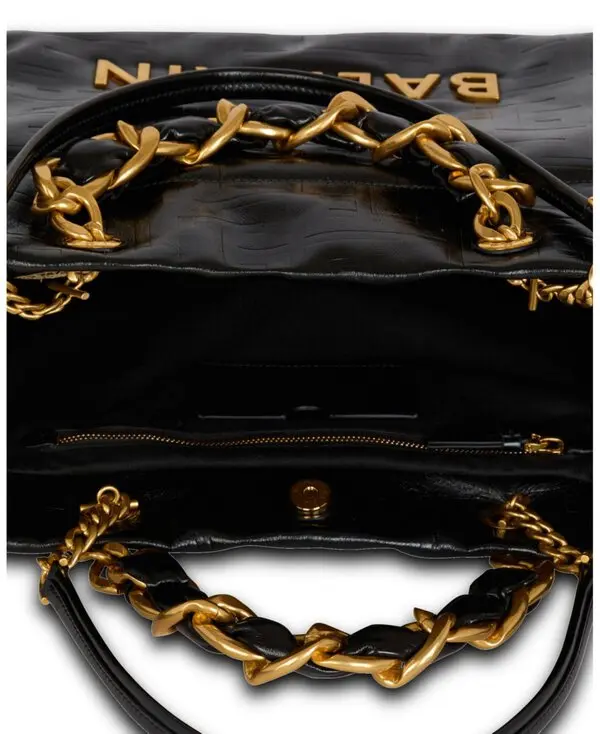 Balmain 1945 Soft Crackled Leather Tote Bag
