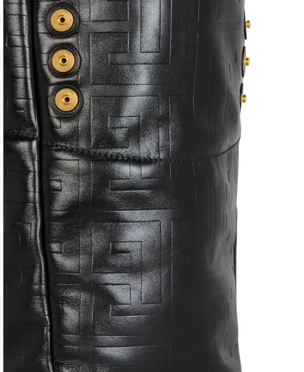 Balmain 1945 Soft Crackled Leather Tote Bag