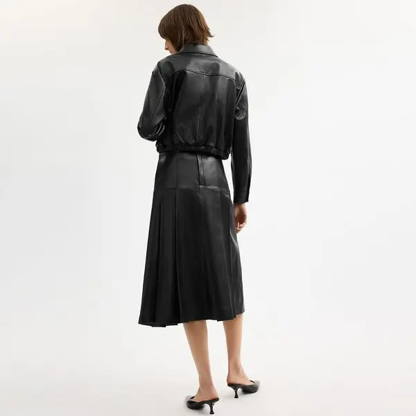 COACH Heritage C Cropped Leather Blouson Jacket