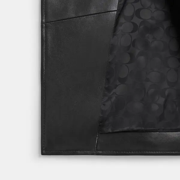 COACH Belted Leather Moto Jacket With Signature Lining