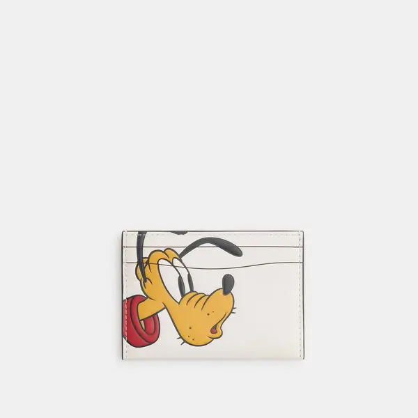 COACH Disney X Essential Card Case With Pluto - Brass/chalk Multi