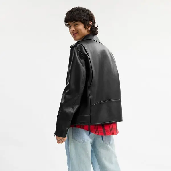 COACH Leather Moto Jacket