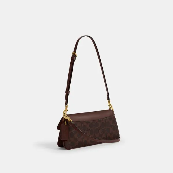 COACH Jet Shoulder Bag In Signature Canvas - Brass/maple