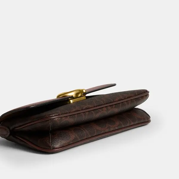 COACH Jet Shoulder Bag In Signature Canvas - Brass/maple
