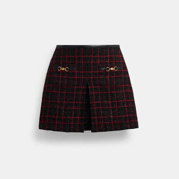 COACH Sculpted C Tweed Mini Skirt