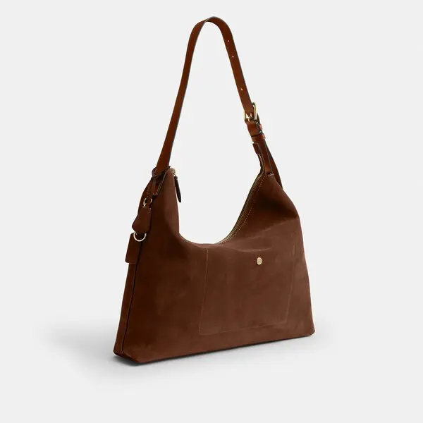 COACH Mott Suede Messenger Bag - Warm Brown
