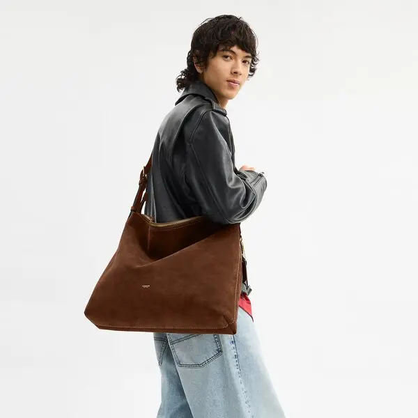 COACH Mott Suede Messenger Bag - Warm Brown