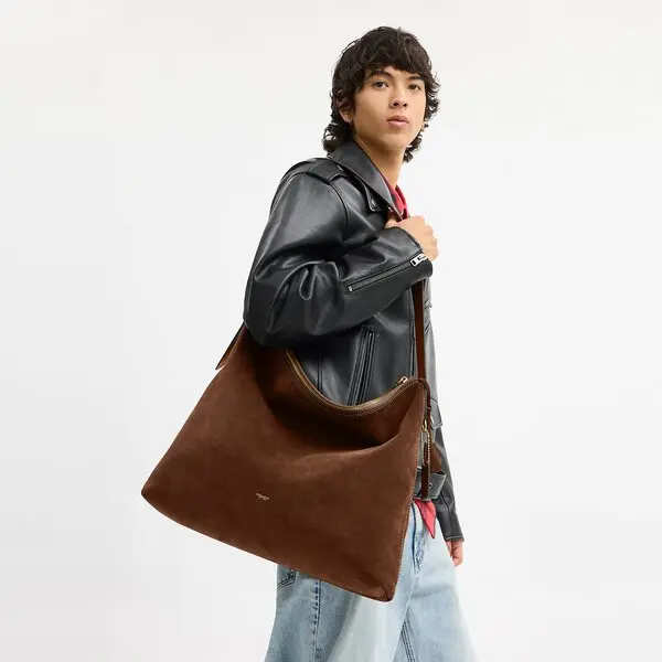 COACH Mott Suede Messenger Bag - Warm Brown