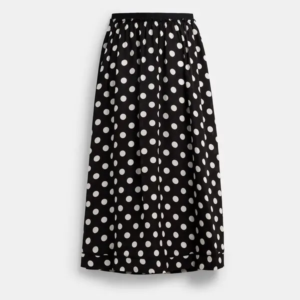COACH Polka Dot Taffeta Maxi Skirt