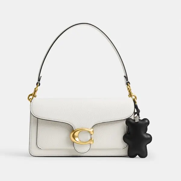 COACH Bear Puffy Bag Charm - Silver/black