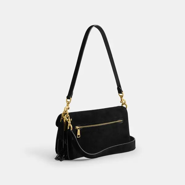 COACH Tabby Shoulder Bag 26 With Crystal Beaded Fringe - Brass/black
