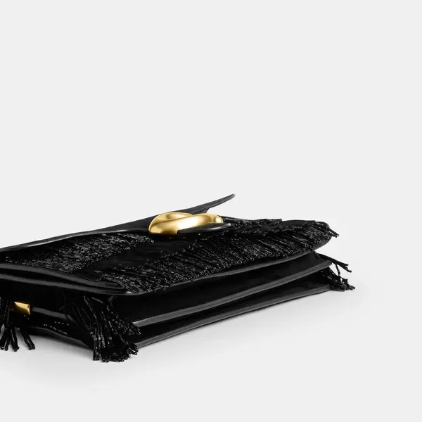 COACH Tabby Shoulder Bag 26 With Crystal Beaded Fringe - Brass/black