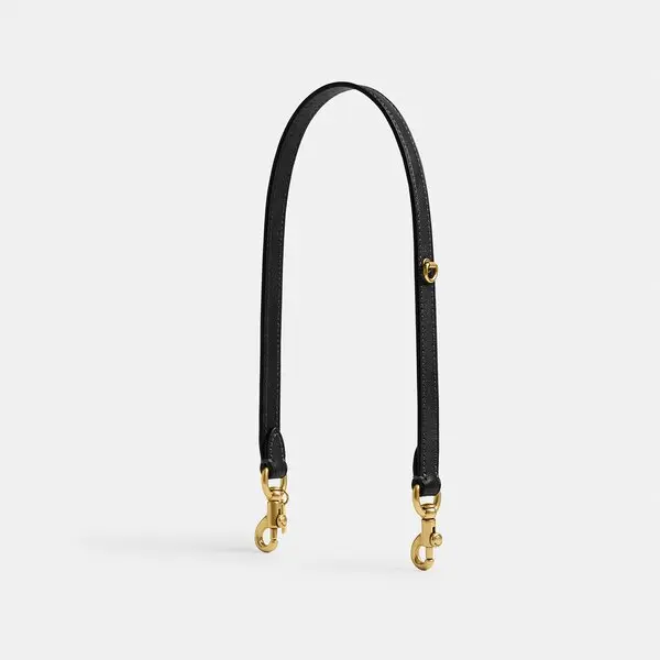 COACH Short Strap With D-ring - Brass/black