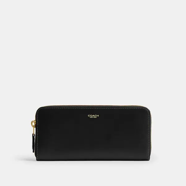 COACH New York Slim Accordion Zip Wallet - Brass/black