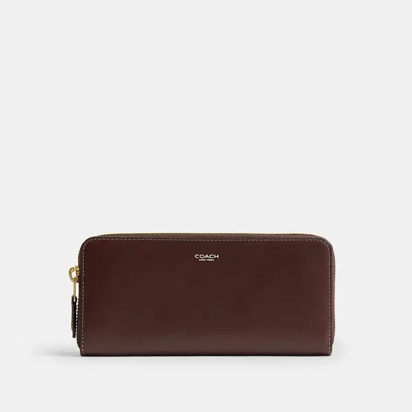 COACH New York Slim Accordion Zip Wallet - Brass/maple