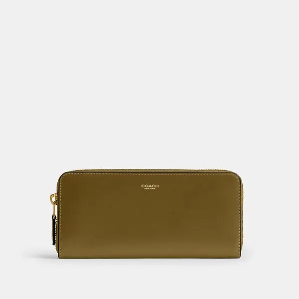 COACH New York Slim Accordion Zip Wallet - Brass/muted Olive