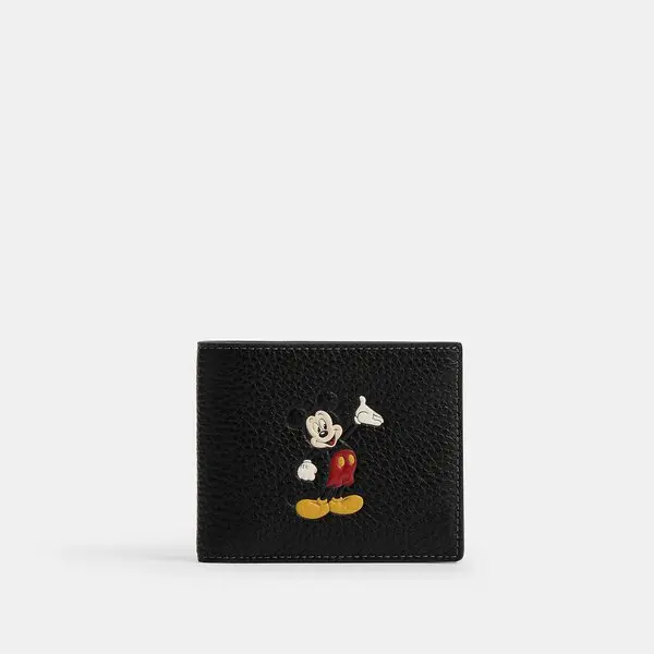 COACH Disney X 3-in-1 Wallet In Regenerative Leather With Mickey Mouse - Black