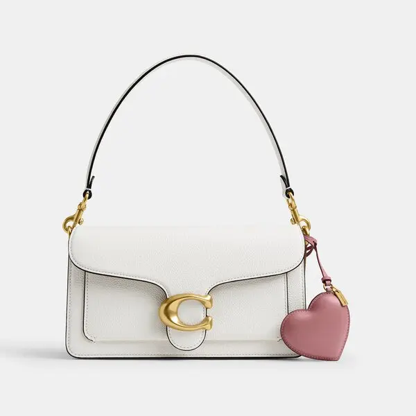 COACH Heart Puffy Bag Charm - Brass/peony