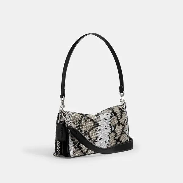 COACH Tabby Shoulder Bag 26 With Beaded Snake